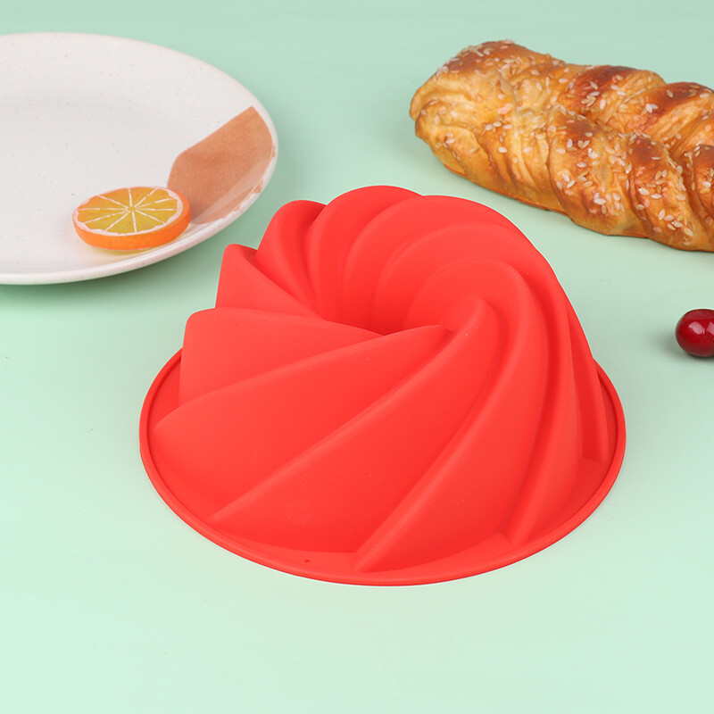 1Pc 3D Large Spiral Shape Silicone Cake Pan Mould DIY Pastry Bakeware ...