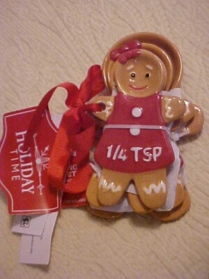 Holiday Time Christmas Gingerbread Boy & Girl Measuring Spoon Set NEW ...