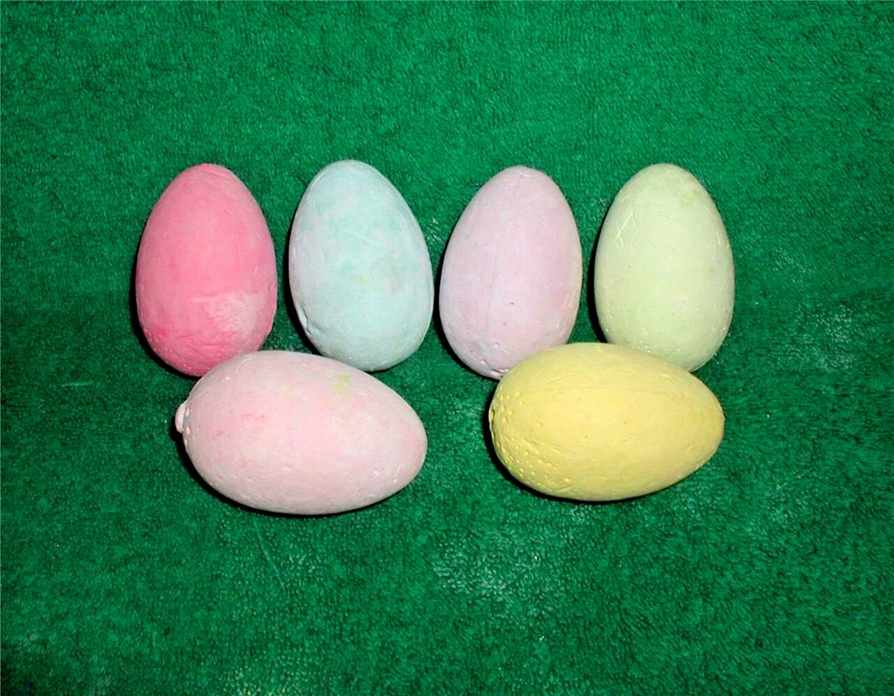 CHALK EGGS 6 Vintage Collectible CRAYOLA EASTER Sidewalk Pastel Color 2 ...