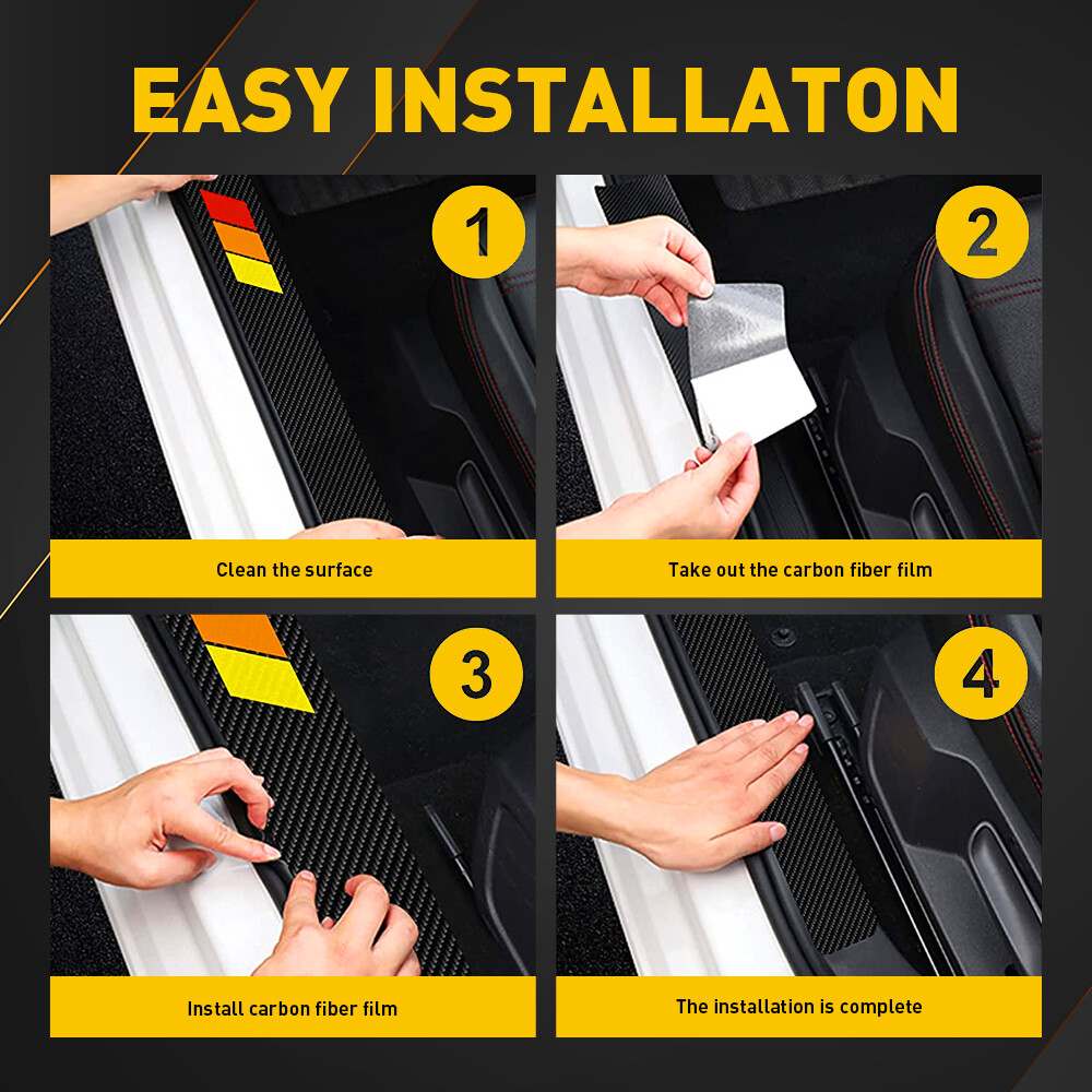 4PCS Tricolor Door Sill Protectors For Toyota Tacoma TRD 4Runner Tundra ...