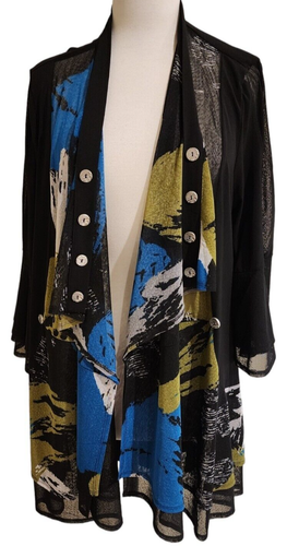 Women's size M (20) long stretchy waterfall jacket/top made by TS ...