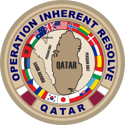 OPERATION INHERENT RESOLVE HOOK LOOP WOVEN 4" FLAGS ALL NATIONS QATAR ...