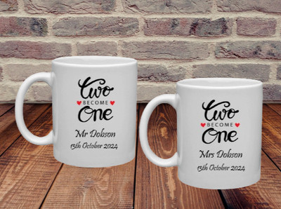 Personalised Mug Set Mugs Cup Wedding, Engagement, Anniversary ...