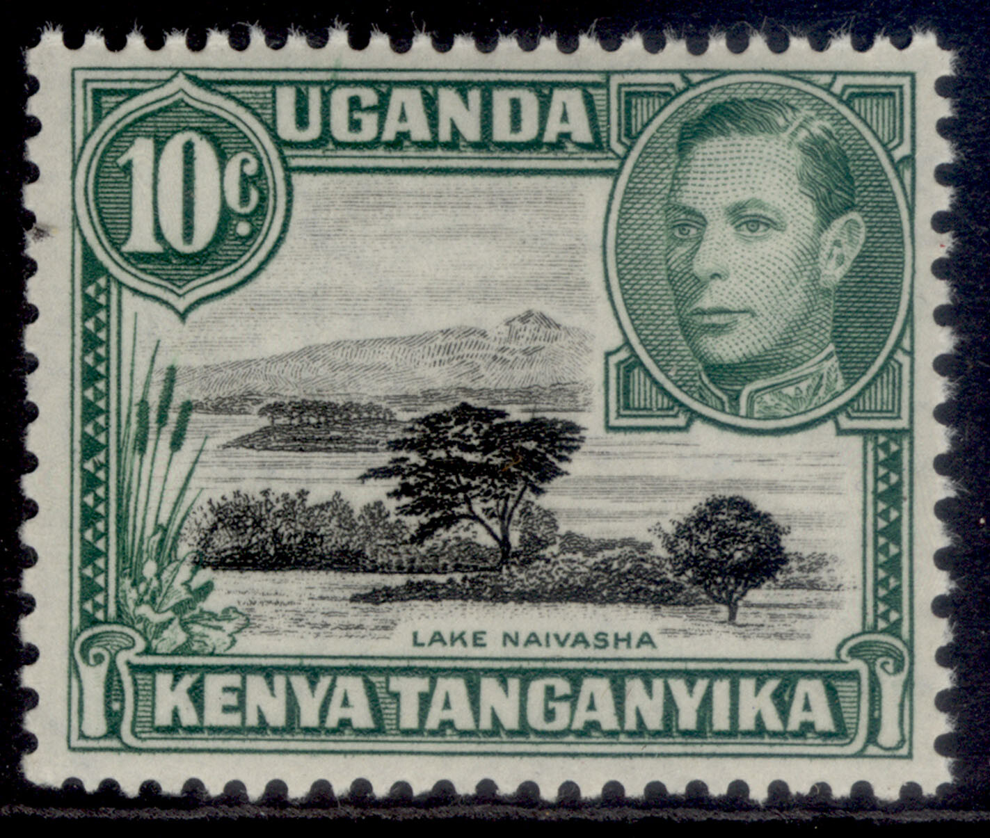 KENYA UGANDA TANGANYIKA GVI SG135a, 10c MOUNTAIN RETOUCH, NH MINT. Cat ...