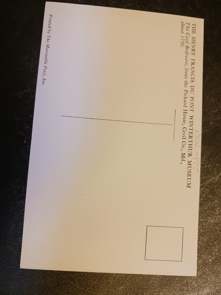 vtg postcard Henry Francis Du Pont Winterthur Museum Cecil Bedroom ...