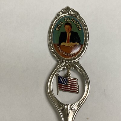 Vintage Souvenir Spoon US Collectible Bill Clinton 42nd President ...