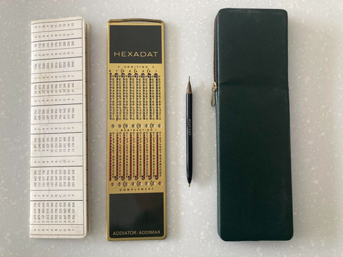 Hexadat Addiator Mechanical Calculator Base-16 Vintage Computer ...