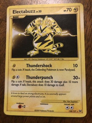 Pokémon TCG Electabuzz Platinum Holo Secret Rare 128/127 M | eBay