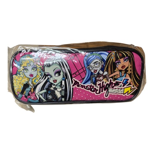 Monster High Pink/Black Pencil Case Pouch Bag Zipper Pen Stationary ...