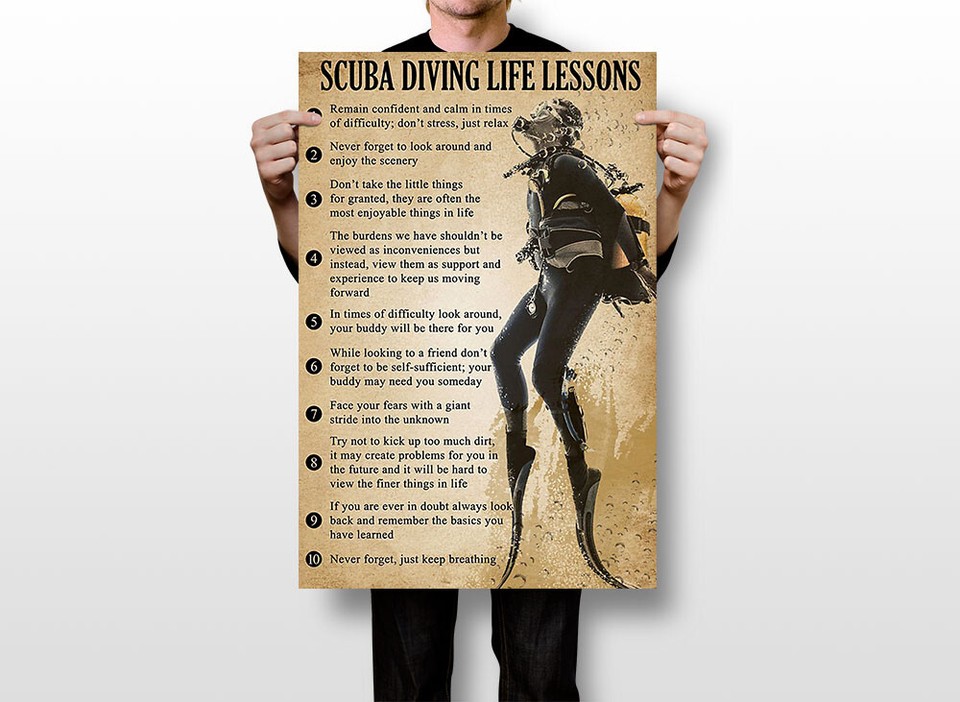 Scuba Diving Life Lessons Water Underwater Sports Wall Art Home ...