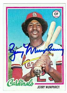 Jerry Mumphrey autographed baseball card (St. Louis Cardinals) 1978 ...