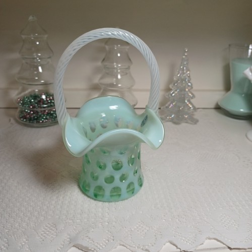 Fenton Coin Dot Basket Mint Green | eBay