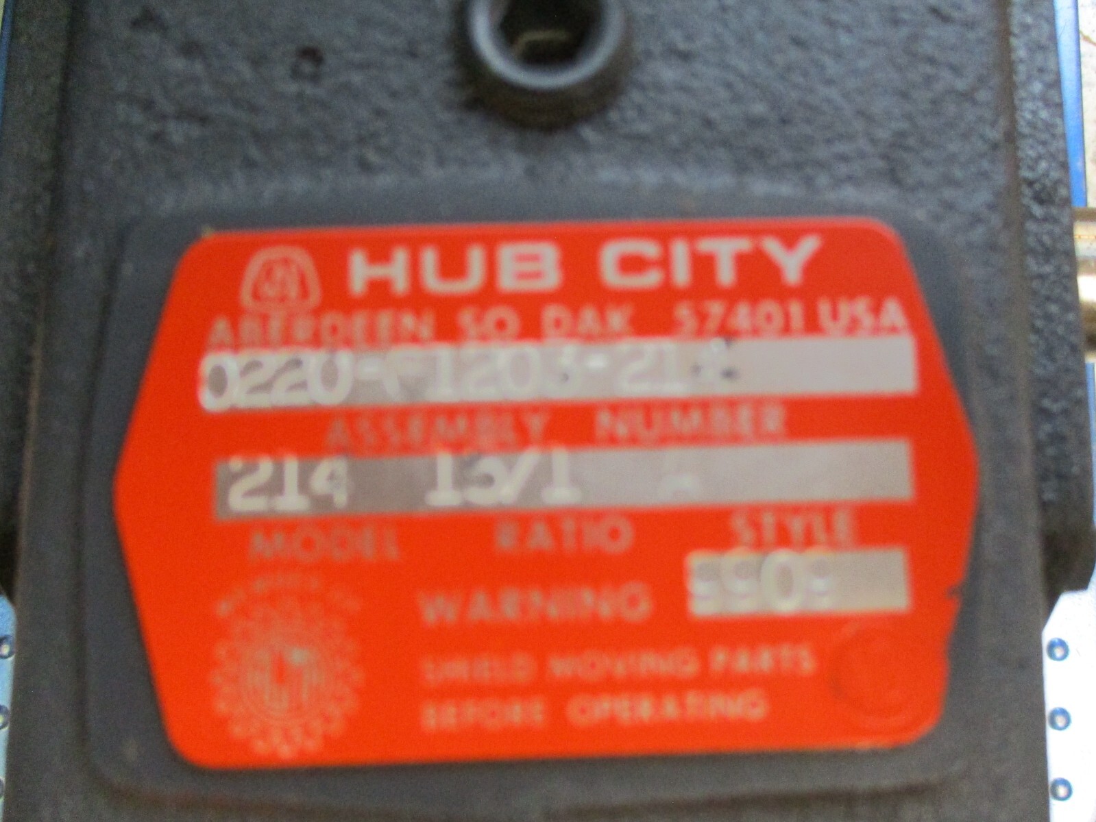 NEW HUB CITY RATIO GEAR REDUCER MODEL 214 15/1 STYLE A 0220-61203 | eBay