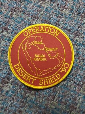Desert Sheild Patch 1990 Red and Gold 4"Inch | eBay