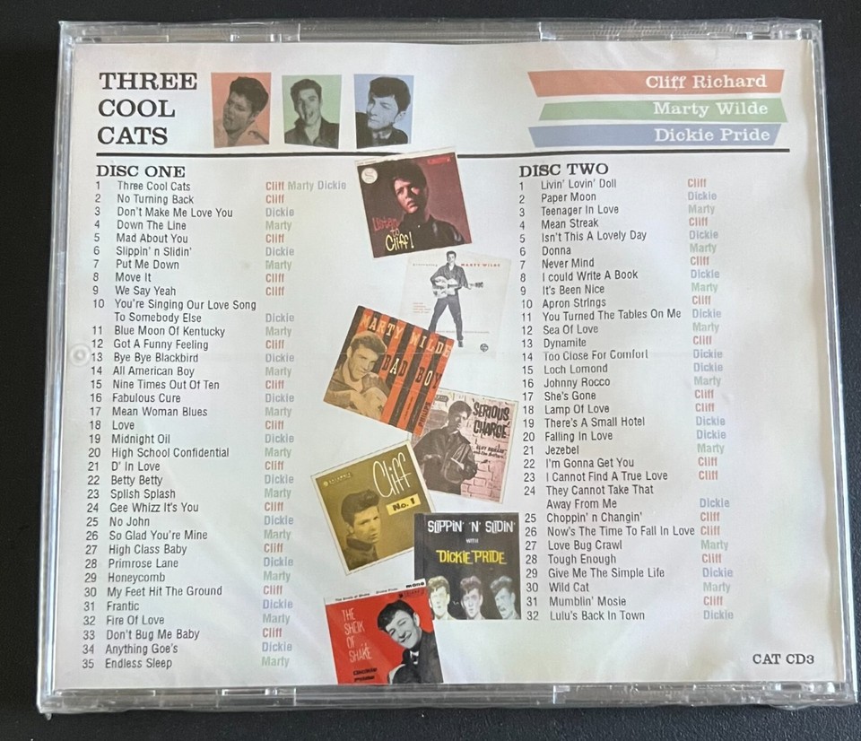 THREE COOL CATS (CLIFF RICHARD, MARTY WILDE, DICKIE PRIDE) - CD BRAND ...