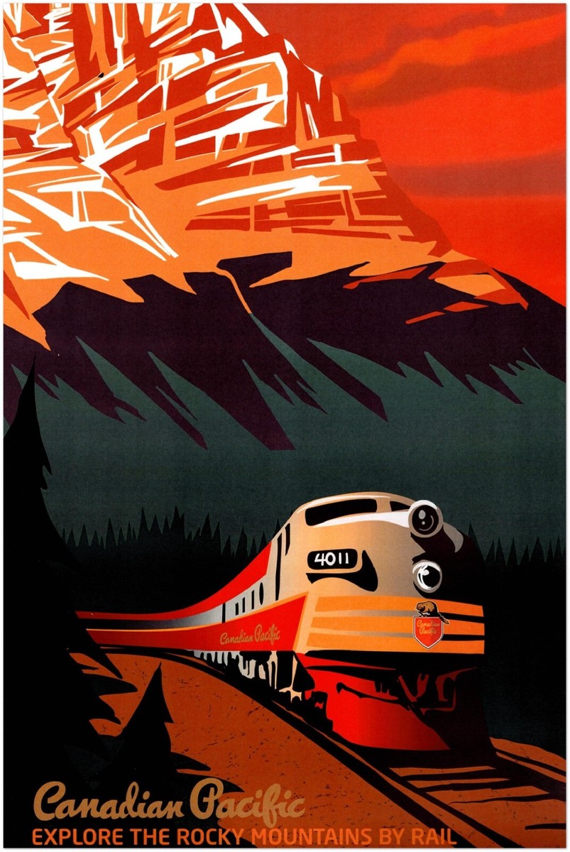 Vintage Rail Travel Poster Old Train Poster Hi Res Stock Photography
