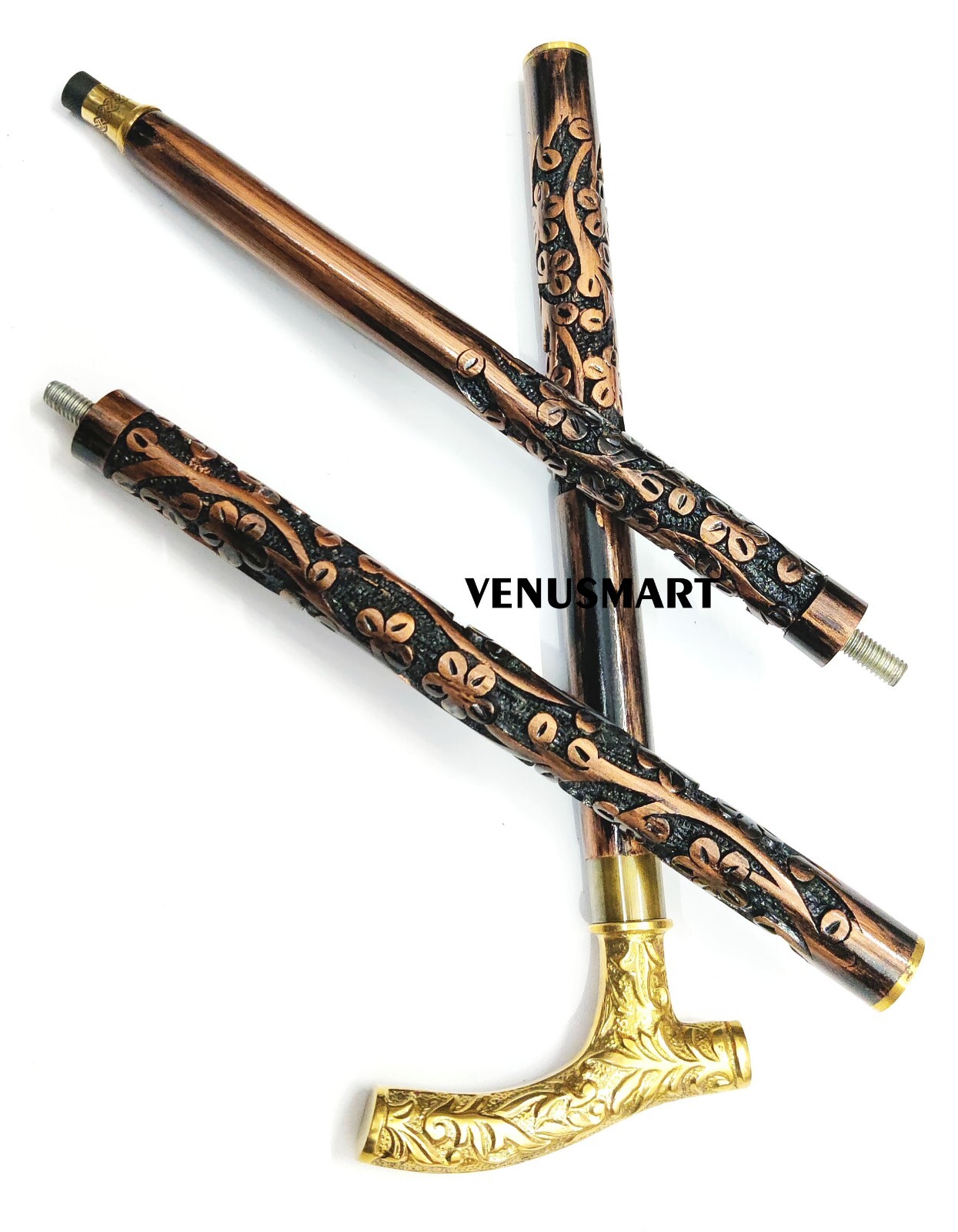 Handmade Walking Stick Hand carved Cane Victorian Han… - Gem