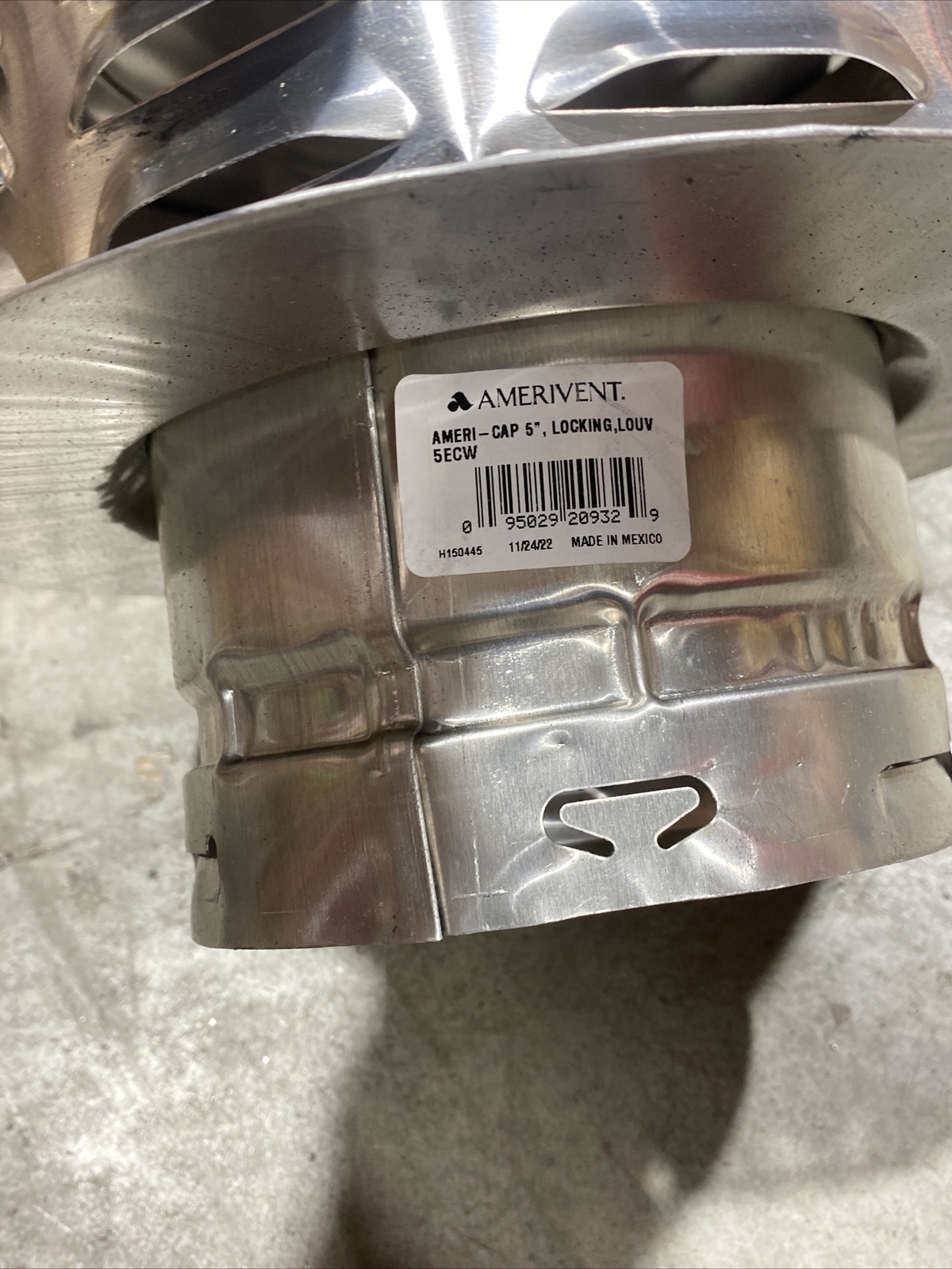 AMERICAN METAL 5ECW AMERIVENT TYPE B GAS 5" VENT CAP SNAP LOCK | eBay