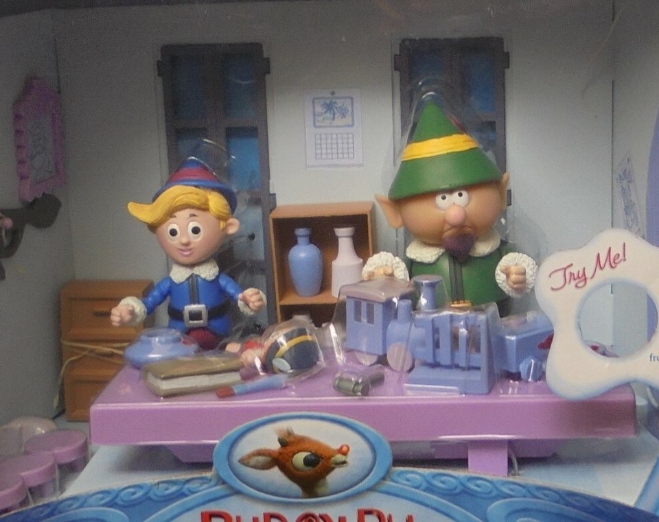 Elves Toy Shop Talking Playset Hermey Boss Elf Rudolph The Red Nosed ...