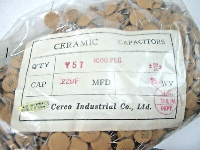.22 uf 25 Volt Disc Ceramic Capacitor (.22uf-25Volt) (QTY 25 EA)E55 | eBay