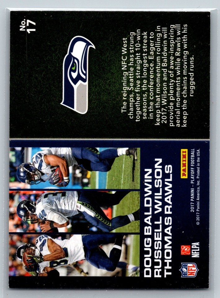 2017 Playoff Flea Flicker Doug Baldwin Russell Wilson Thomas Rawls 119/ ...