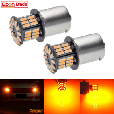 Pair BAU15S PY21W 7507 Amber LED Bulb 36SMD Car Auto Turn Signal Light ...