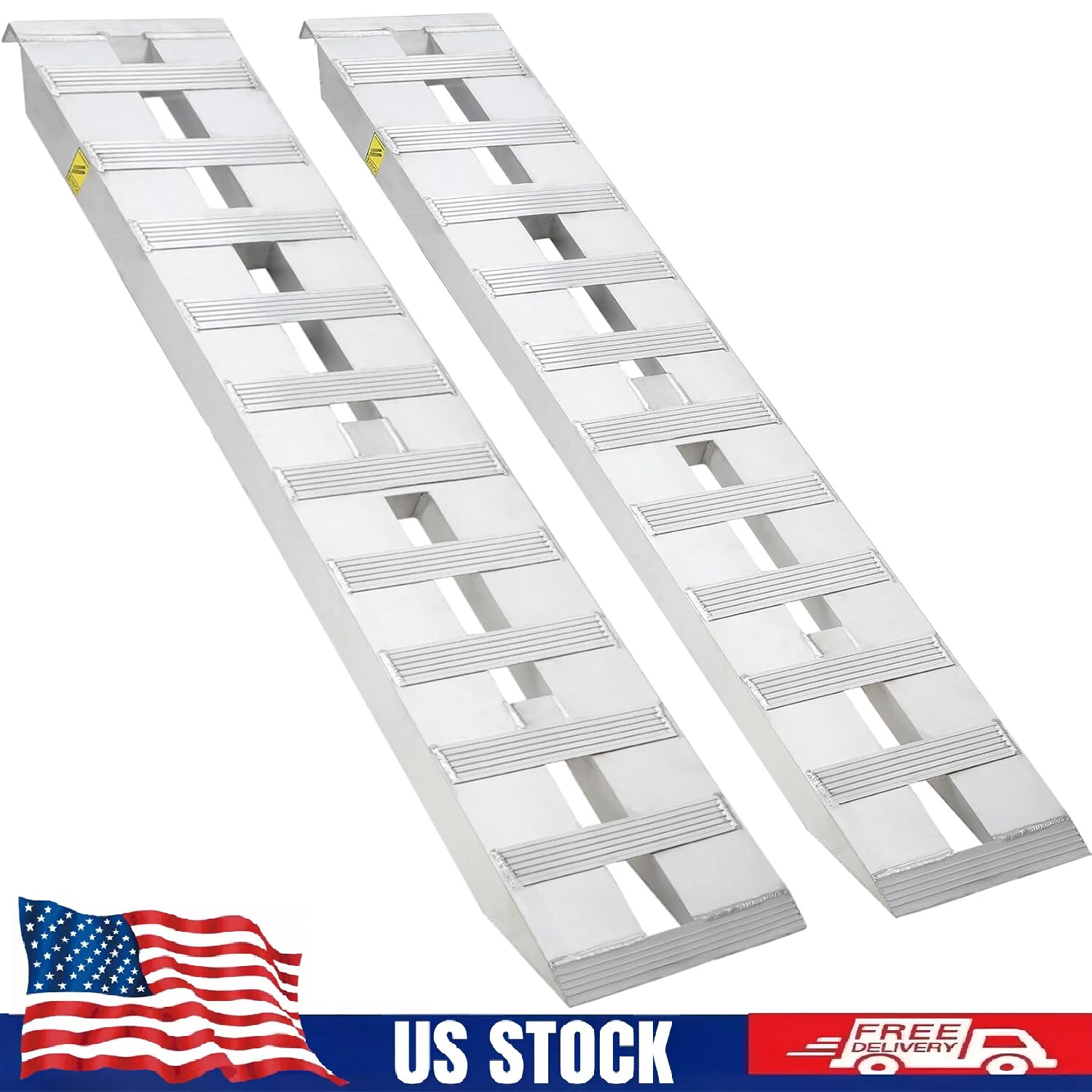 2PC 60" x 12" Aluminum Trailer Ramps,6000 Lbs Heavy Duty Car Truck ...