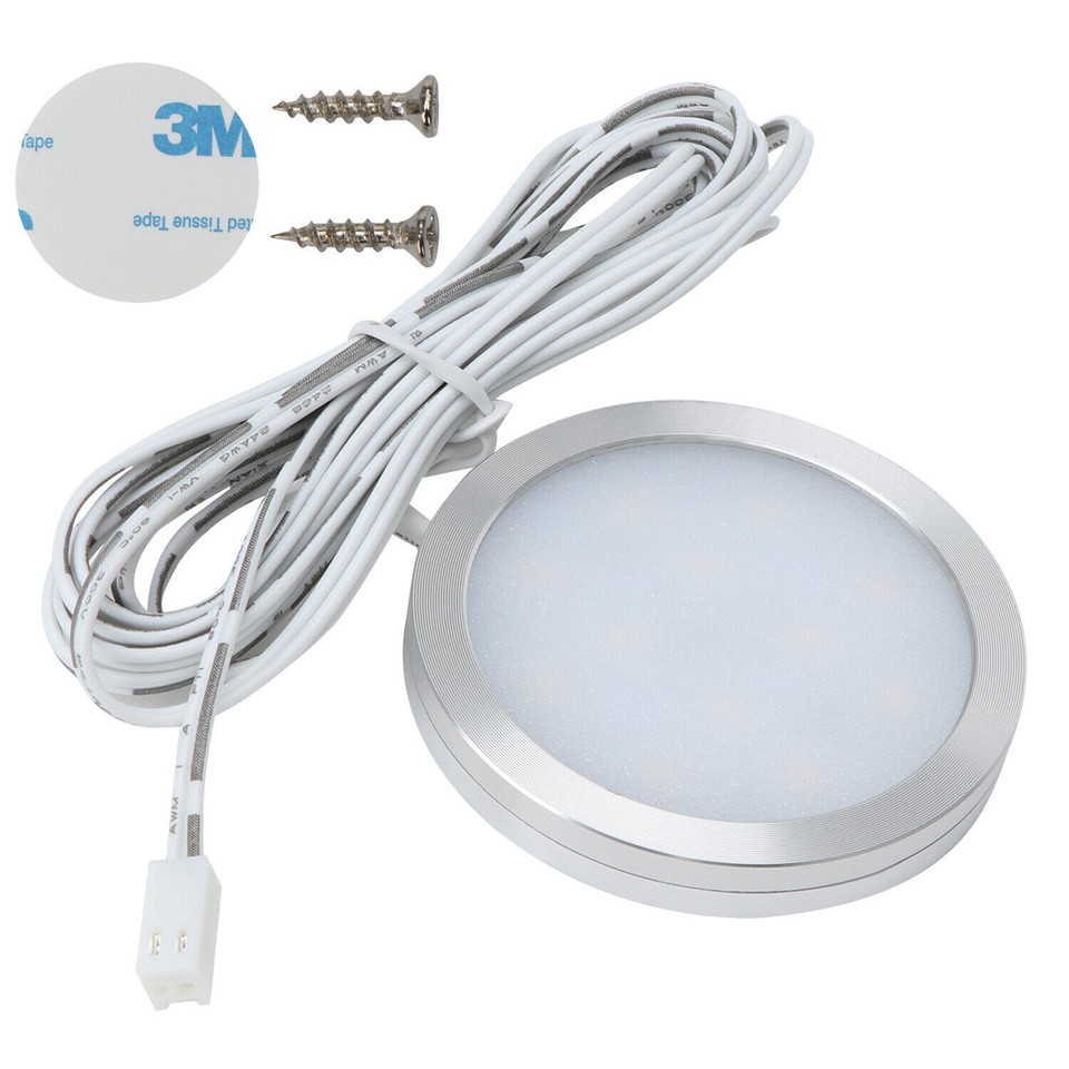4/6X Under Cabinet LED Lighting Kit Hardwired Wall Plug in Puck Lights ...