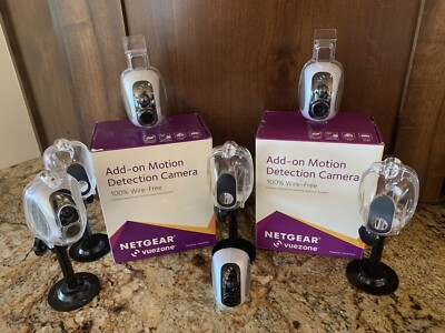 Netgear Motion Dectection Cameras Vuezone (4 Cameras, 4 Wall Mounts) | eBay