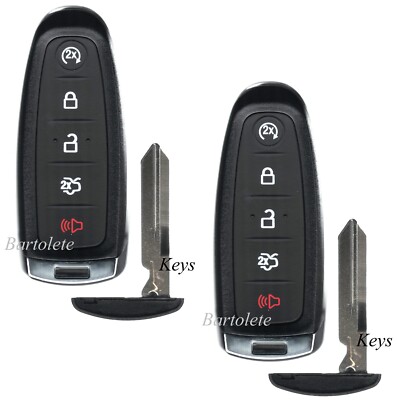 2 Keyless Entry Remote Control Car Key Fob Fits 2018 2019 Ford Flex ...