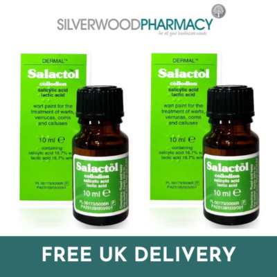 2x Salactol Warts Verruca Corns Calluses Paint 10ml 5016379320019 | eBay UK