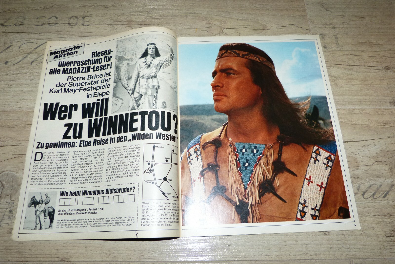 Das Freizeitmagazin 1976 Winnetou/- Tolles Bild/Bericht-/Bernd Clüver ...