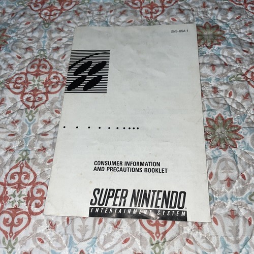 Consumer Information and Precautions Booklet SNS-USA/CAN SNES Super ...