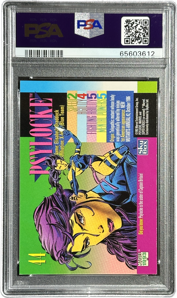 1993 Marvel Universe Psylocke #44 PSA 9 MINT X-Men Wolverine Gambit MCU ...
