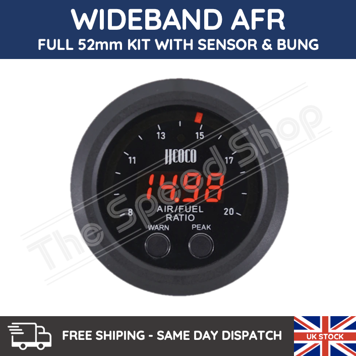 Wideband AFR Gauge Air Fuel Ratio Gauge 52mm LED 12v FULL KIT with ...