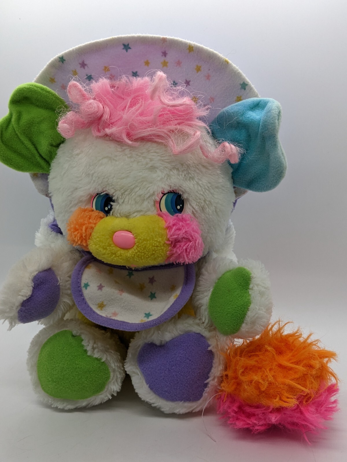 Vintage 80s Baby Bibsy Popples Plush White Mattel 1986 Bonnet 12 Inch ...