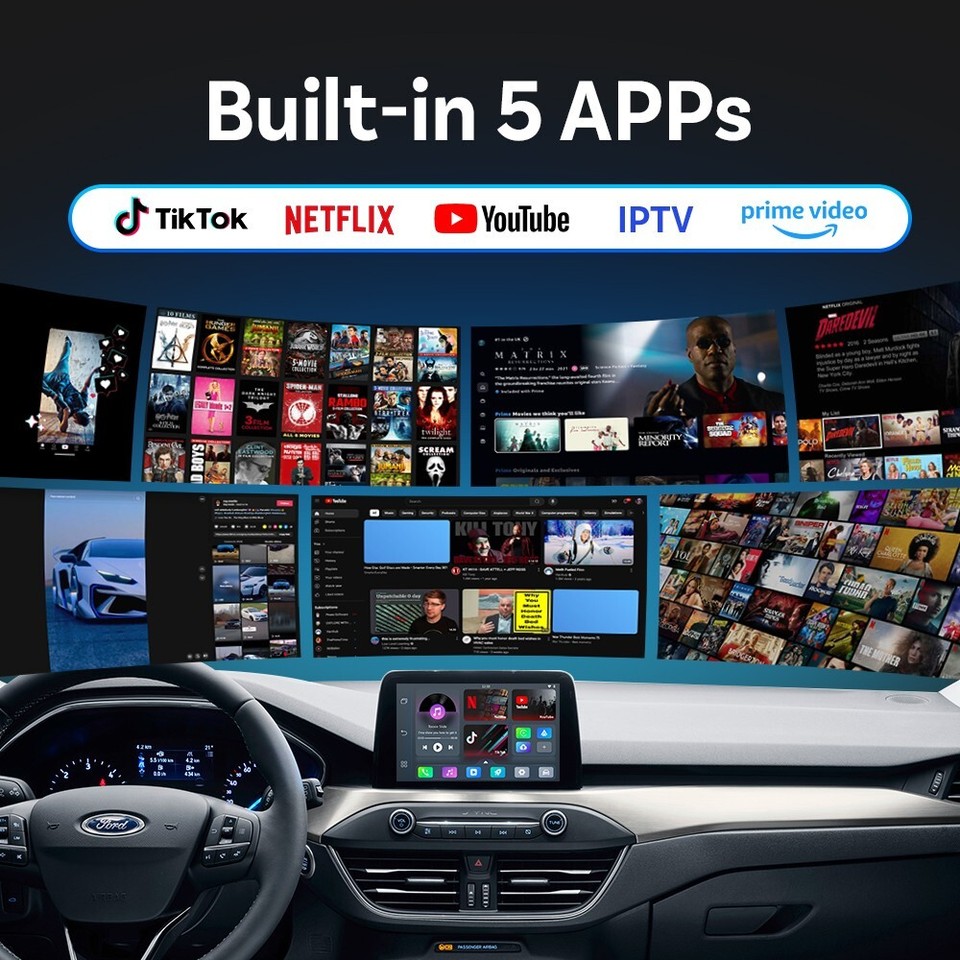 Ottocast Play2VideoPro AiBox Wireless Carplay&Android Auto Adapter+5 APP +Remote | eBay