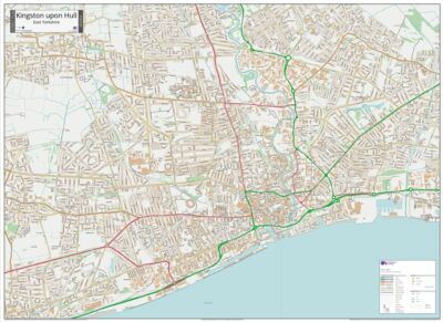 WALL MAP OF HULL - HULL STREET MAP - Street Map Series - LAMINATED ...
