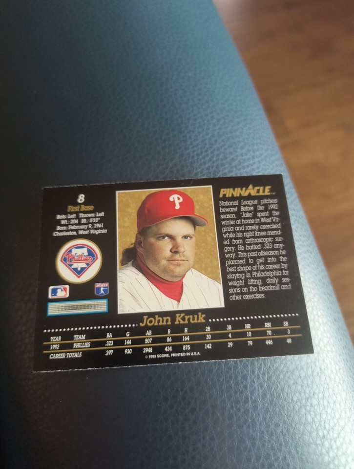 JOHN KRUK 1993 PINNACLE #8 FREE SHIPPING | eBay