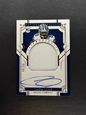 CeeDee Lamb 2020 Panini National Treasures Rookie Prodigy Patch Auto ...