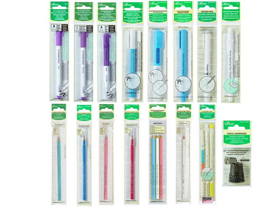 Clover Marking Tools Pens Pencils Marker Fabric Craft Quilting Tracing ...