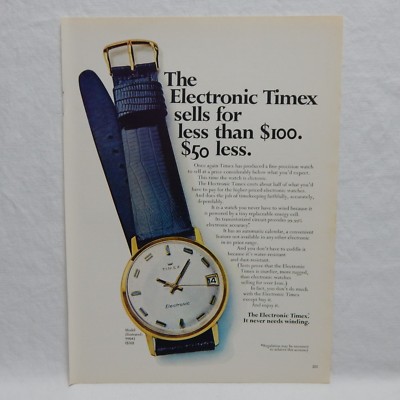 THE ELECTRONIC TIMEX 1969 VINTAGE ADVERTISING MAGAZINE PAGE (#JUNE69 ...