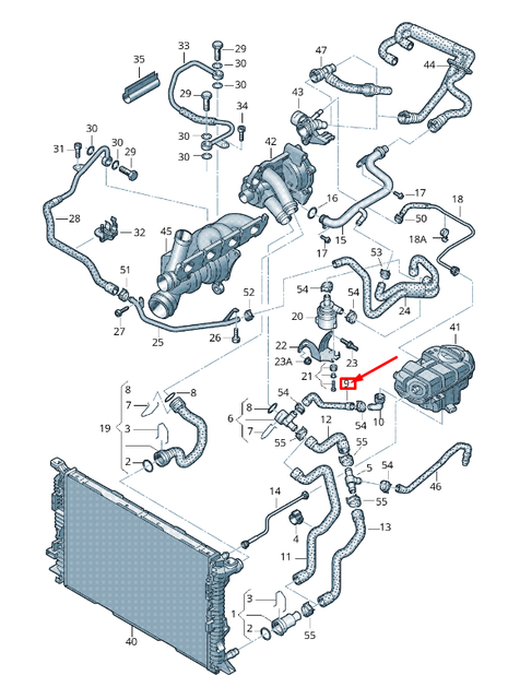 AUDI A6 Avant C7 Radiator Overflow Reservoir Hose 4G0121109AG GENUINE ...