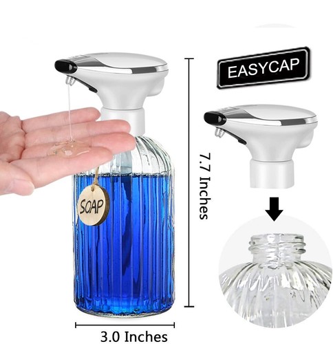 500mL Glass Bottle Automatic Lotion Soap Dispenser Sanitizer Kitchen ...