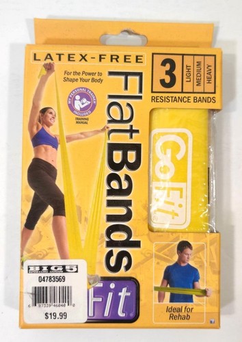 New Go Fit FLAT BANDS Exercise Resistance Training Set of 3 Light ...