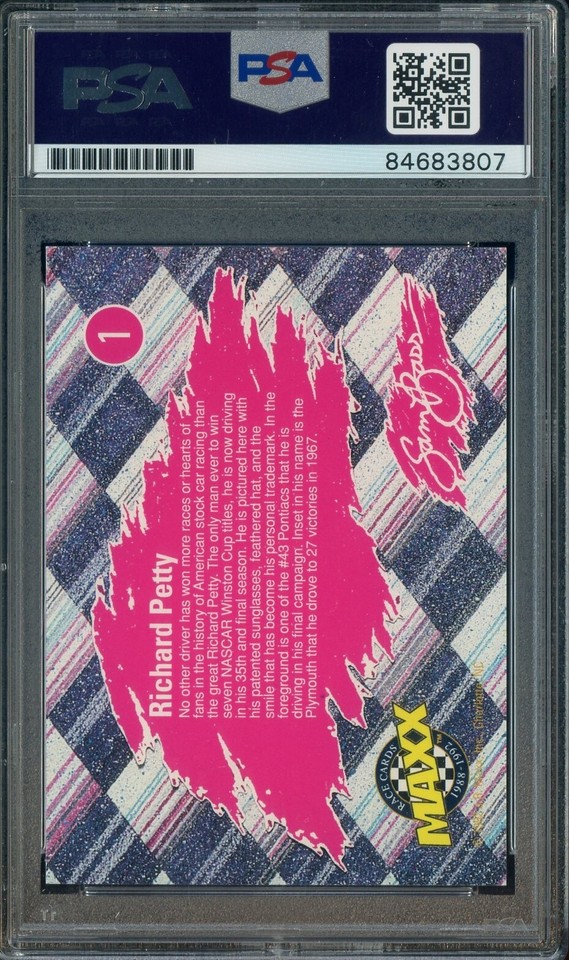 Richard Petty NASCAR HOF Signed Autograph Auto 1992 Maxx Sam Bass Card ...