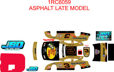 1RC ASPHALT LATE MODEL 1RC6059 WRAP DALE EARNHARDT 1998 BPS 1X18 SCALE ...