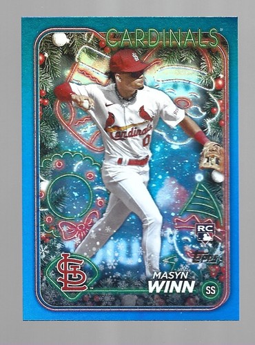 ⚾️ Masyn Winn ⚾️ 2024 Topps Holiday H94 Blue Metallic Glitter RC | eBay