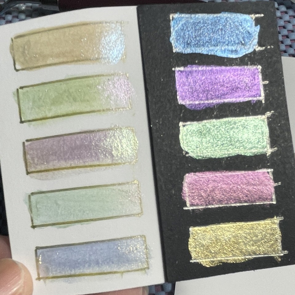 Handmade Watercolor Paint Fairy Collection Set Of 5 White With Shimmer ...