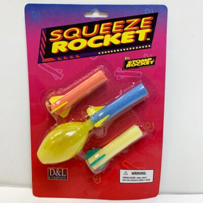 New Fun Squeeze Stomp Rocket Hand Held Squeeze & Shoot Game Toy with ...